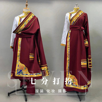 租藏服康巴袍子高端少数民族服饰情侣装盛装出租演出服租赁实体店