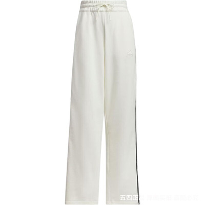 adidas阿迪达斯运动休闲裤秋女三条纹毛圈布长裤JN0763