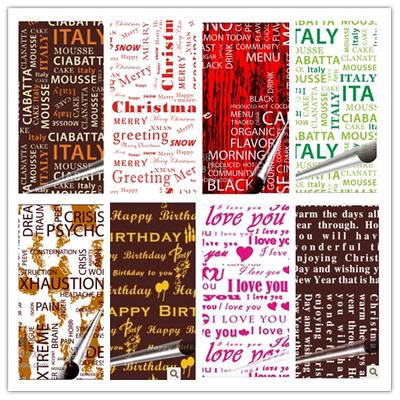 巧克力转印纸转写纸烘焙模具蛋糕店装饰围边花 ITALY美食英文字母