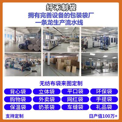 现货覆袋膜无纺布手提服装购物礼品袋定制培加训广告环袋FQR印l保