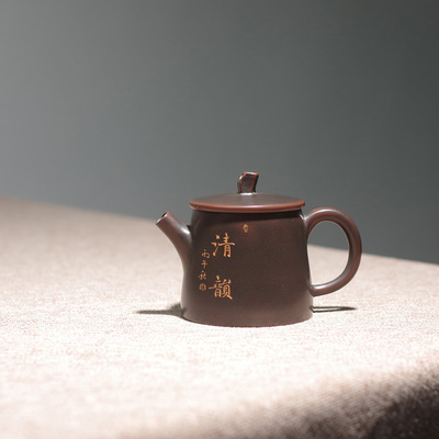 坭兴陶纯手工柱础壶100mL小容量泡茶壶
