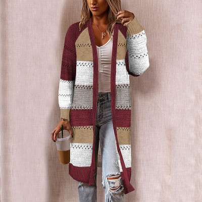 hwork Sweater Female Casual Long Cardigan Autumn Winter Tops