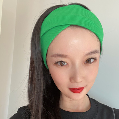 denielle丹尼尔同款交叉发带newjeans简约美式健身运动头带头饰女