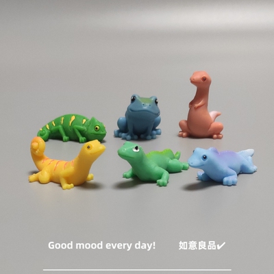 Good mood! 可爱卡通变色龙小蜥蜴青蛙微景观小摆件娃娃屋小玩具