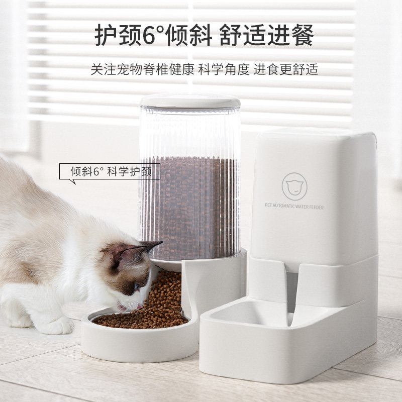 猫咪自动喂食器猫粮狗狗投食喝水All猫碗不插电饮水机宠物用品