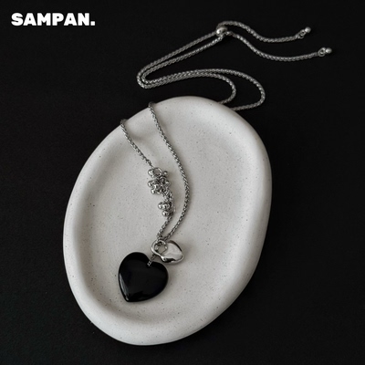 SAMPAN爱心吊坠毛衣链女百搭
