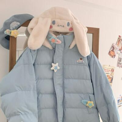 玉桂狗双面厚款白鸭绒羽绒服女