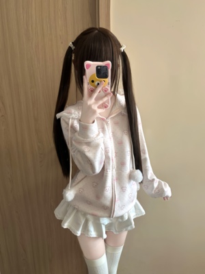 Bblurredbear原创日系软妹宅萌可爱软妹兔熊卫衣秋冬连帽外套