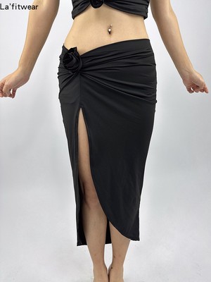lafitwear欧美扭结立体花朵半裙