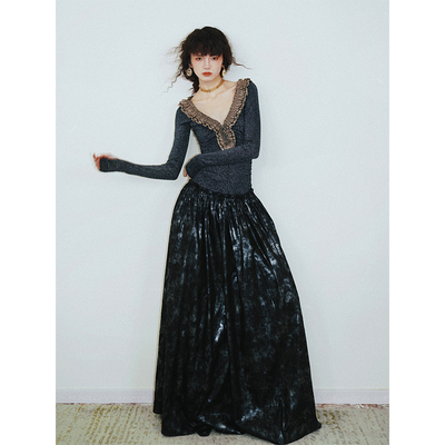 细闪拼接连衣裙坏品味西部