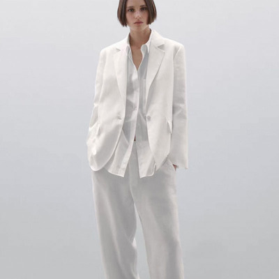 Massimo春夏新款亚麻西装外套