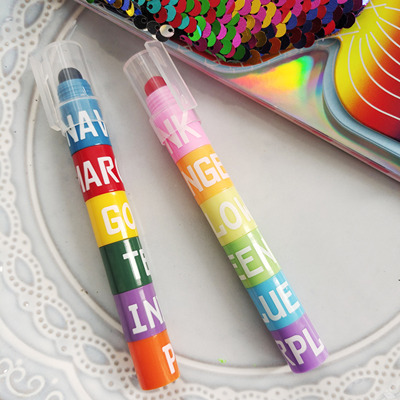 可爱6色一体学生礼物奖品荧光笔