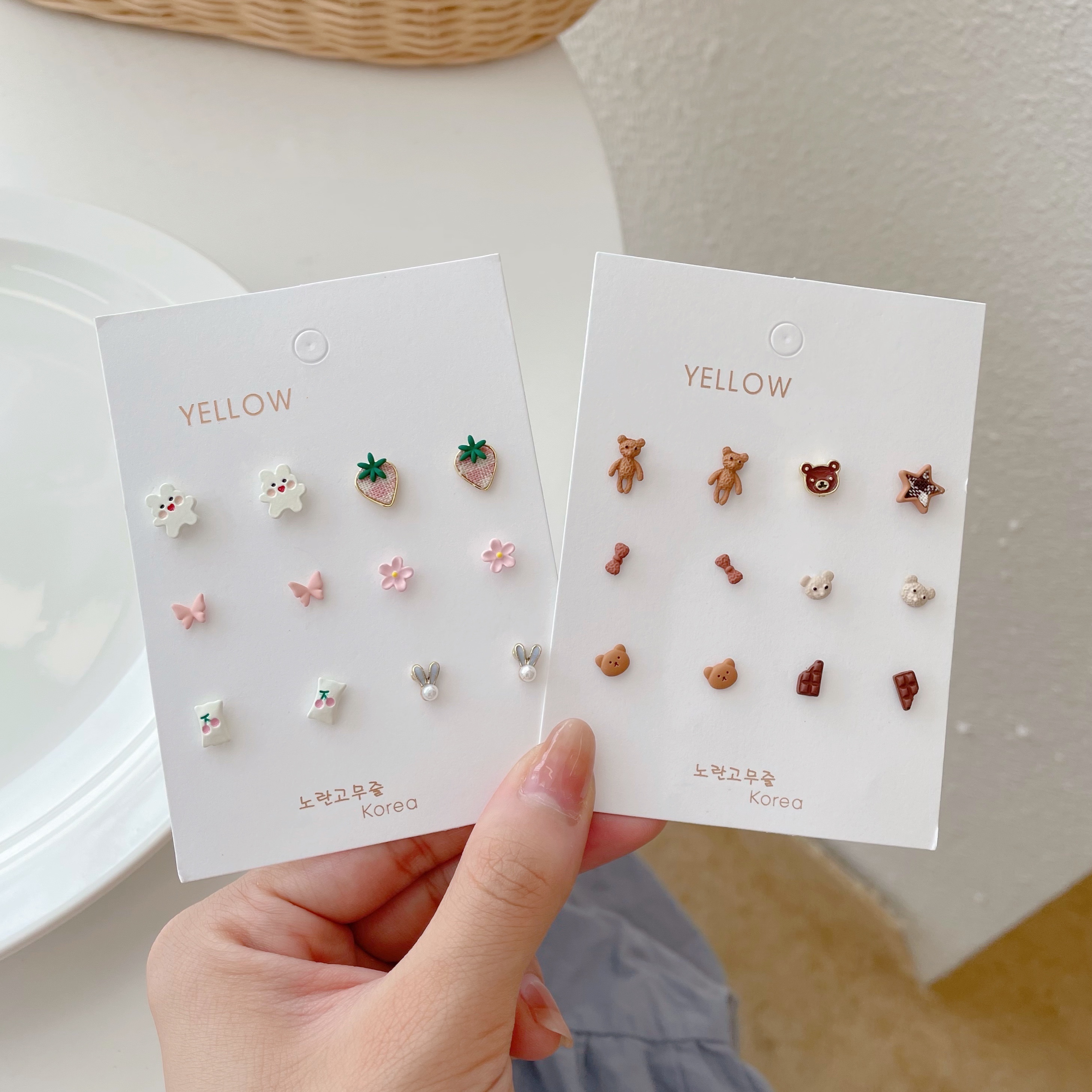 S925纯银针可爱耳钉套装2021年新款潮ins风小巧精致甜美学生耳环_虎窝淘