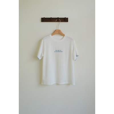 REST HEART 2026夏季新品 字母刺绣圆领宽松版短袖T恤