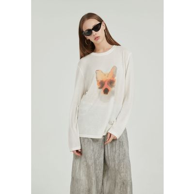 JOHNNYWU 美式复古宠物涂鸦印花亲肤百搭长袖