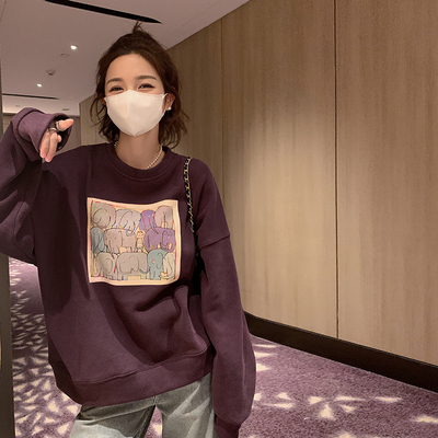 数码印花卫衣百搭女士春秋