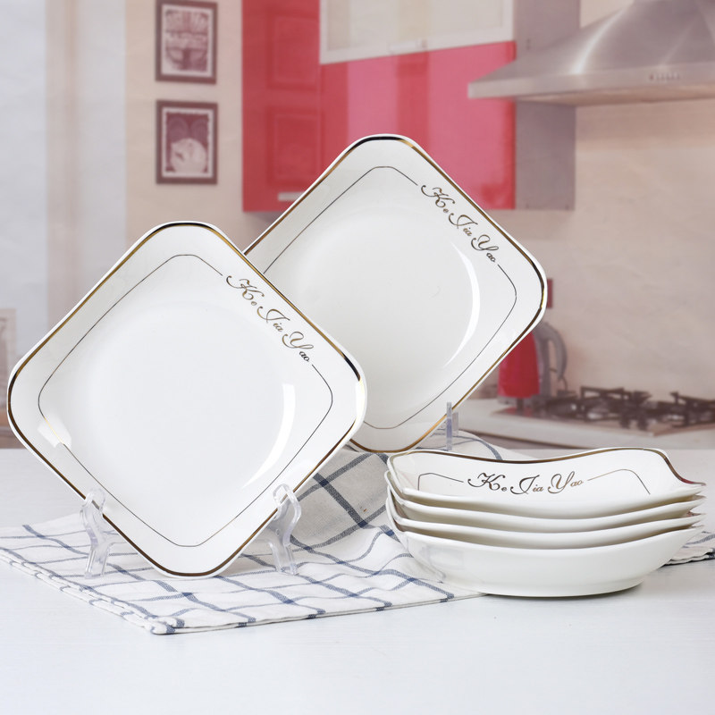 陶瓷盘子菜盘家用中式创意不规则方盘单个装深盘方形碟子凉菜盘_虎窝淘