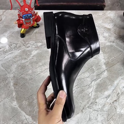 1196欧洲站高端休闲软皮新款高帮男士切尔西马丁靴韩版休闲男皮鞋