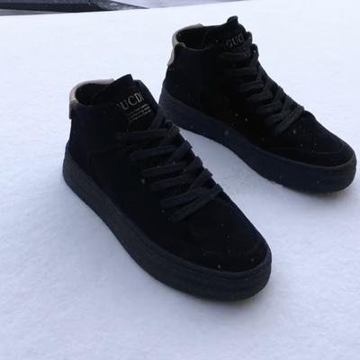 7777头层牛皮休闲板鞋广州磨砂皮男士黑色鞋透气韩版休闲男皮