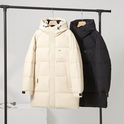 【CC家居控】高篷松！保暖防风雪！90绒中长款冬羽绒服 男女同款