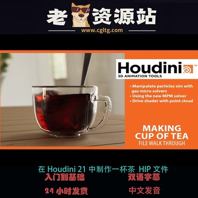 在 Houdini 21 中制作一杯茶  HIP 文件