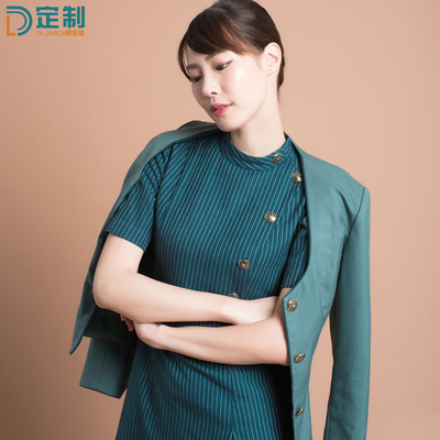 台湾短袖夏季工作服职业套装定制