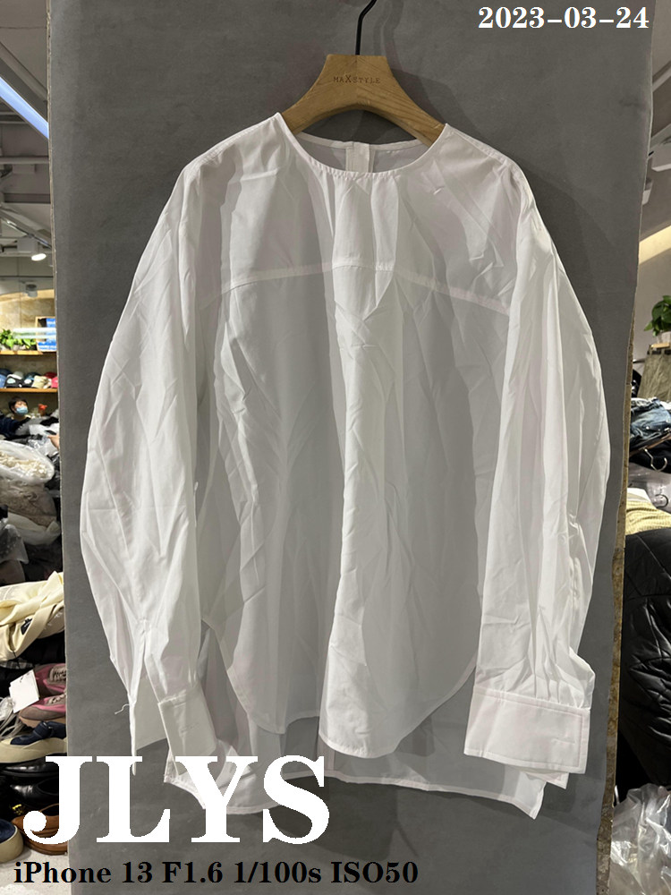 欧洲站2023春夏新款PH23后拉链宽松净版套头衬衫女100266_虎窝淘