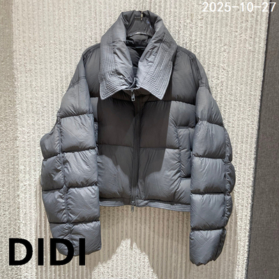 欧洲站2025冬季新款PH23翻领双拉链头蓬松保暖鹅绒羽绒服女25018