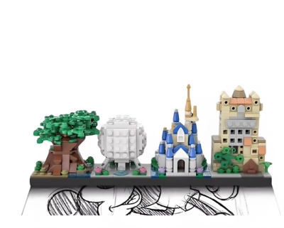 现货小颗粒MOC-52226迪斯尼世界天际线建筑拼装积木益智玩具摆件