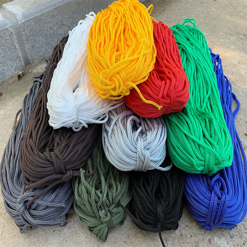 4mm尼龙空心束口绳手提绳柔软彩色尼龙绳子空心编织绳打包绳_虎窝淘