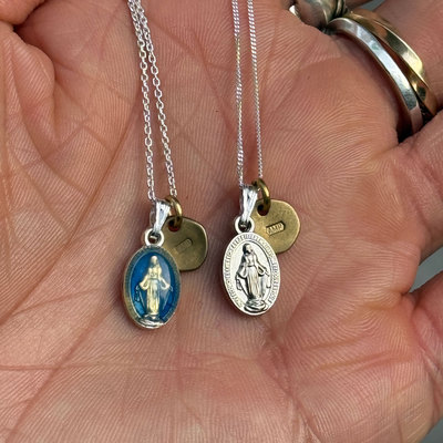 AMP Japan 日本手作3D浮雕925银人像铜牌925银链套装项链