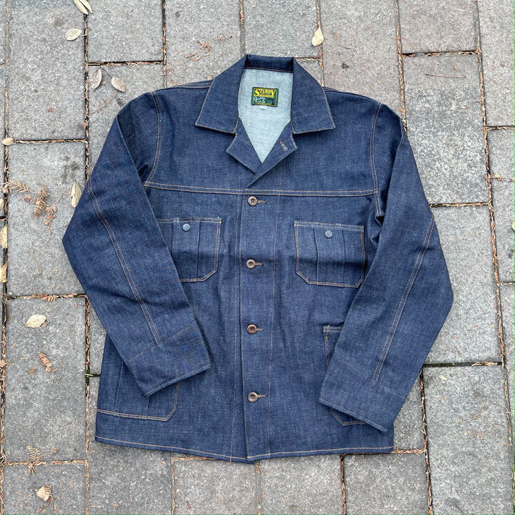 Sturdy Luggage杂志推荐款14oz原色丹宁多袋工程师工装夹克_虎窝淘