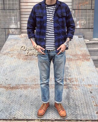 特价日本黑格子格纹法兰绒衬衫