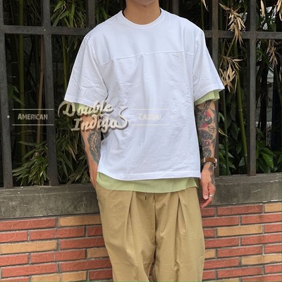 宽松美式复古橄榄球T恤