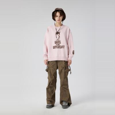 新款宽松舒适小狗圆领卫衣