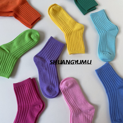 时尚短袜春秋亮色短袜