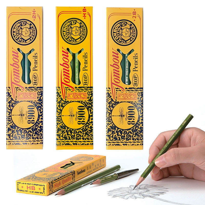 蜻蜓六角绿杆铅笔 12支盒装 HB/2H/2B HIGH QUALITY Tombow-8900_虎窝淘