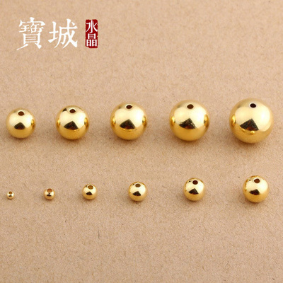 diy纯银镀金手工水晶项链珠子