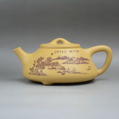 宜兴紫砂段泥全手工石瓢