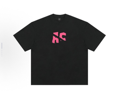 A chock 字母标语印花创意撞色LOGO圆领美式街头短袖T恤 男女同款