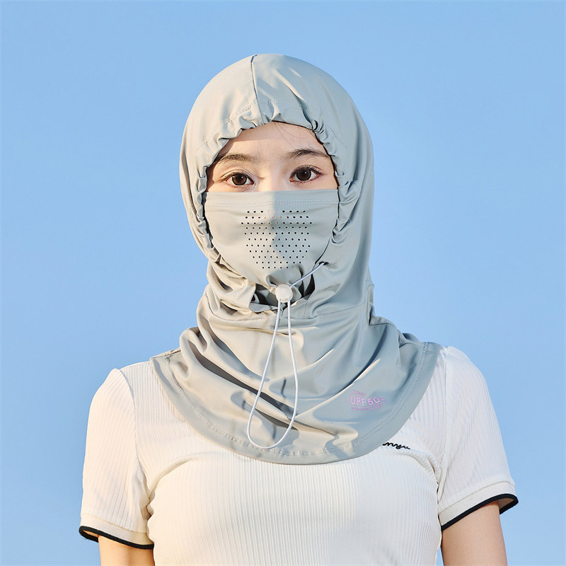 防晒面罩女遮全脸冰丝透气围脖夏季开车面纱骑行面巾脖子防护套潮