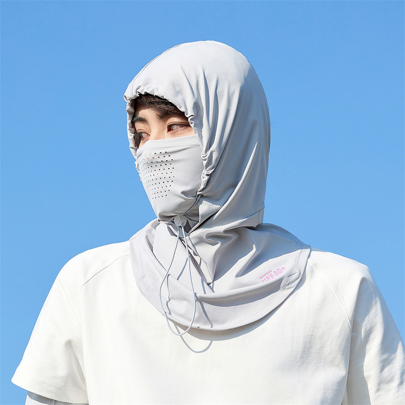 防晒面罩男遮全脸冰丝透气微博夏季开车面纱骑行面筋脖子防护套潮