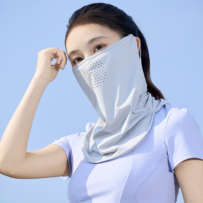 防晒面罩男女全脸防紫外线骑行帽护颈遮脖子口罩面纱开车脸罩