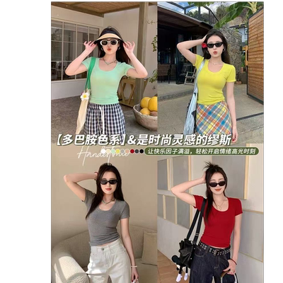 多巴胺短袖百搭修身女T恤早春新