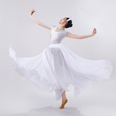 新款世界赠予我的分体大摆裙舞蹈服优雅气质飘逸当代舞演出服定制