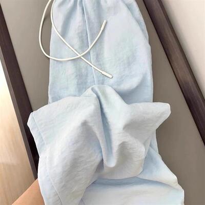 垂感宽松阔腿裤子2025新款今年流行爆款夏季松紧腰显瘦直筒休闲裤