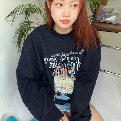 韩系圆领毛圈秋冬卫衣女百搭