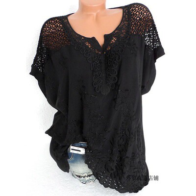 women clothing lace v-neck embroidered batwing coat shirts