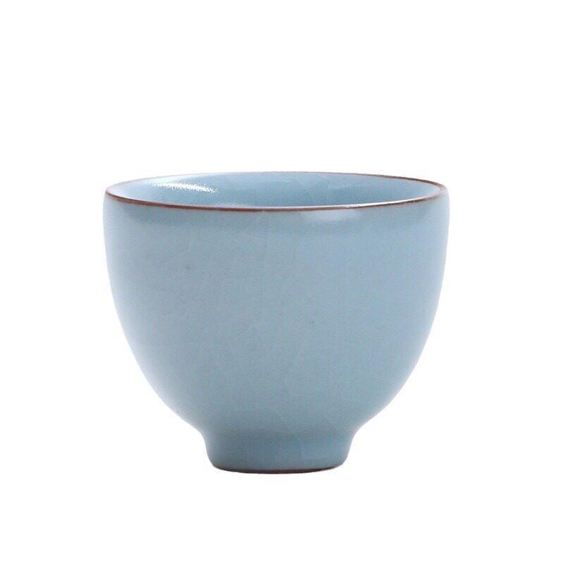 五大名窑品茗杯功夫陶瓷茶具套装主人杯茶杯汝窑开片建盏小杯子