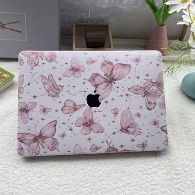 macbookair电脑壳手工PU皮革闪光蝴蝶macbookpro笔记本电脑壳
